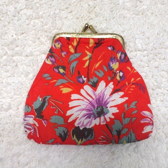 No Brand | Bags | Red Floral Coin Purse Fabric | Poshmark